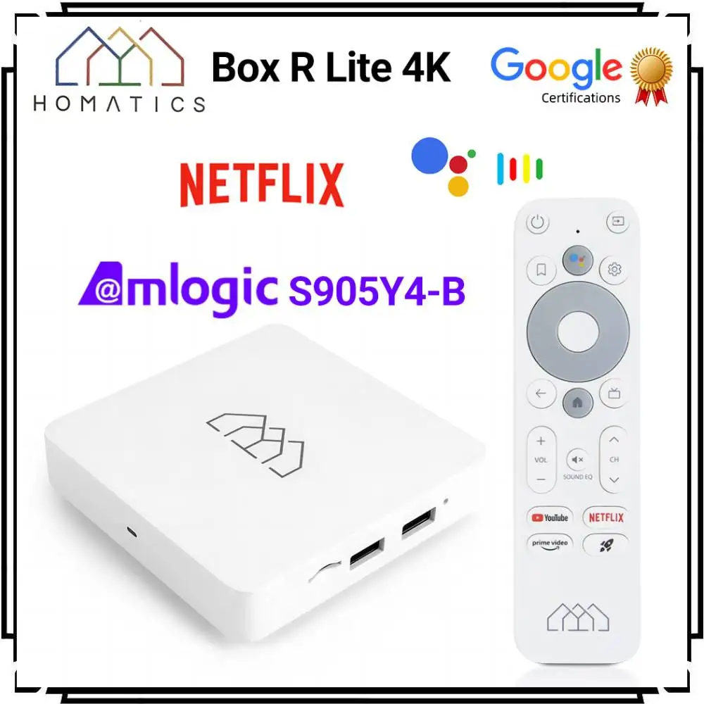 ТВ-приставка homatic Box R Lite 4K, ТВ-приставка на базе Android TV, 11 ...