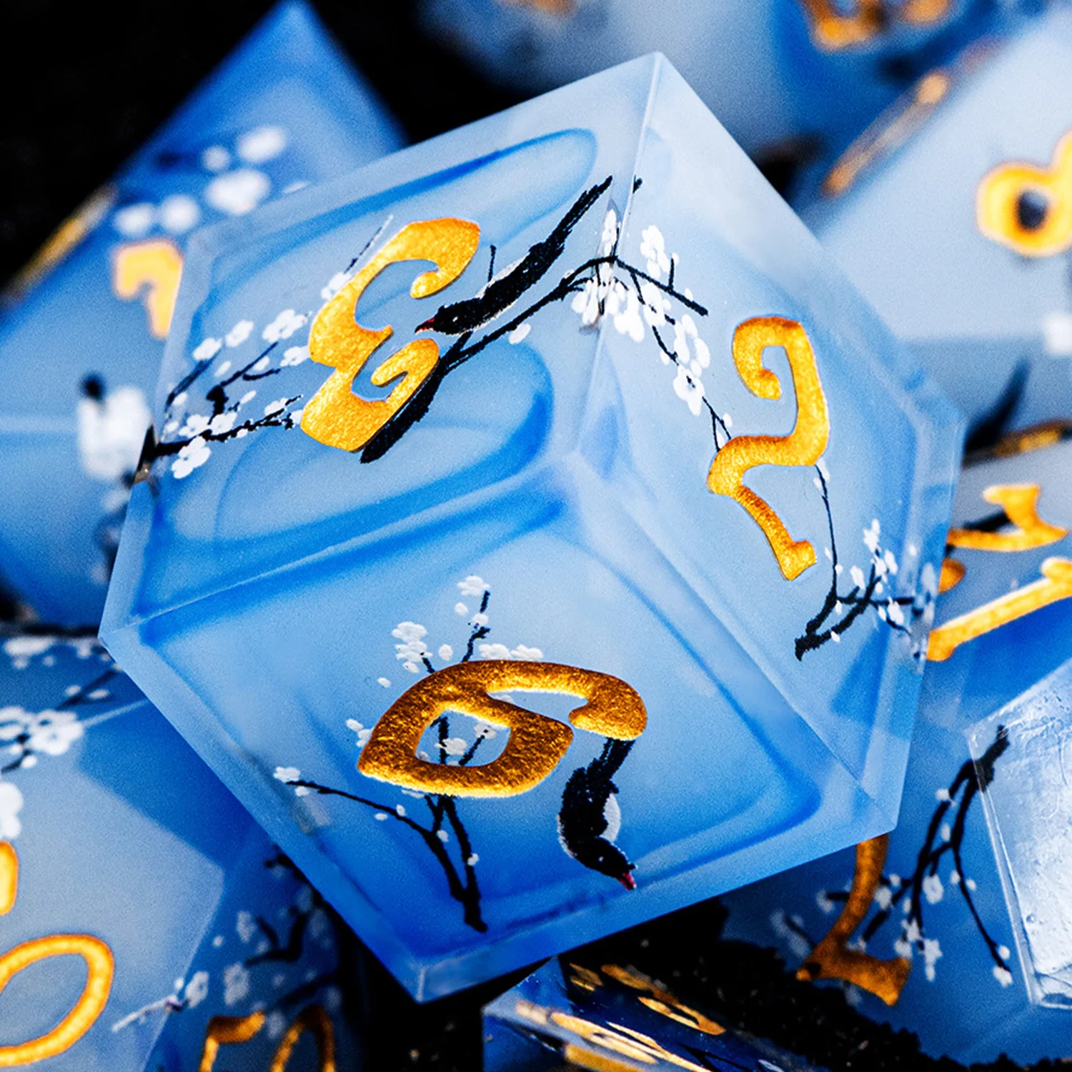 Blue Plum Blossom Dnd Dungeon and Dragon Двухслойные кубики из смолы с ...