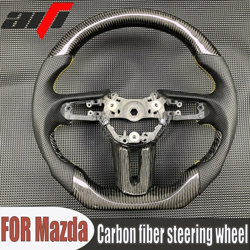 Руль из углеродного волокна для Mazda 3 5 6 7 CX3 CX4 CX5 CX7 CX8 CX9 MX-5 RX-8 Axela Atenza CX ...