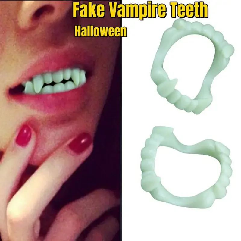 Halloween Horror Teeth Silicone Denture Prop Retractable Decor Vampire ...