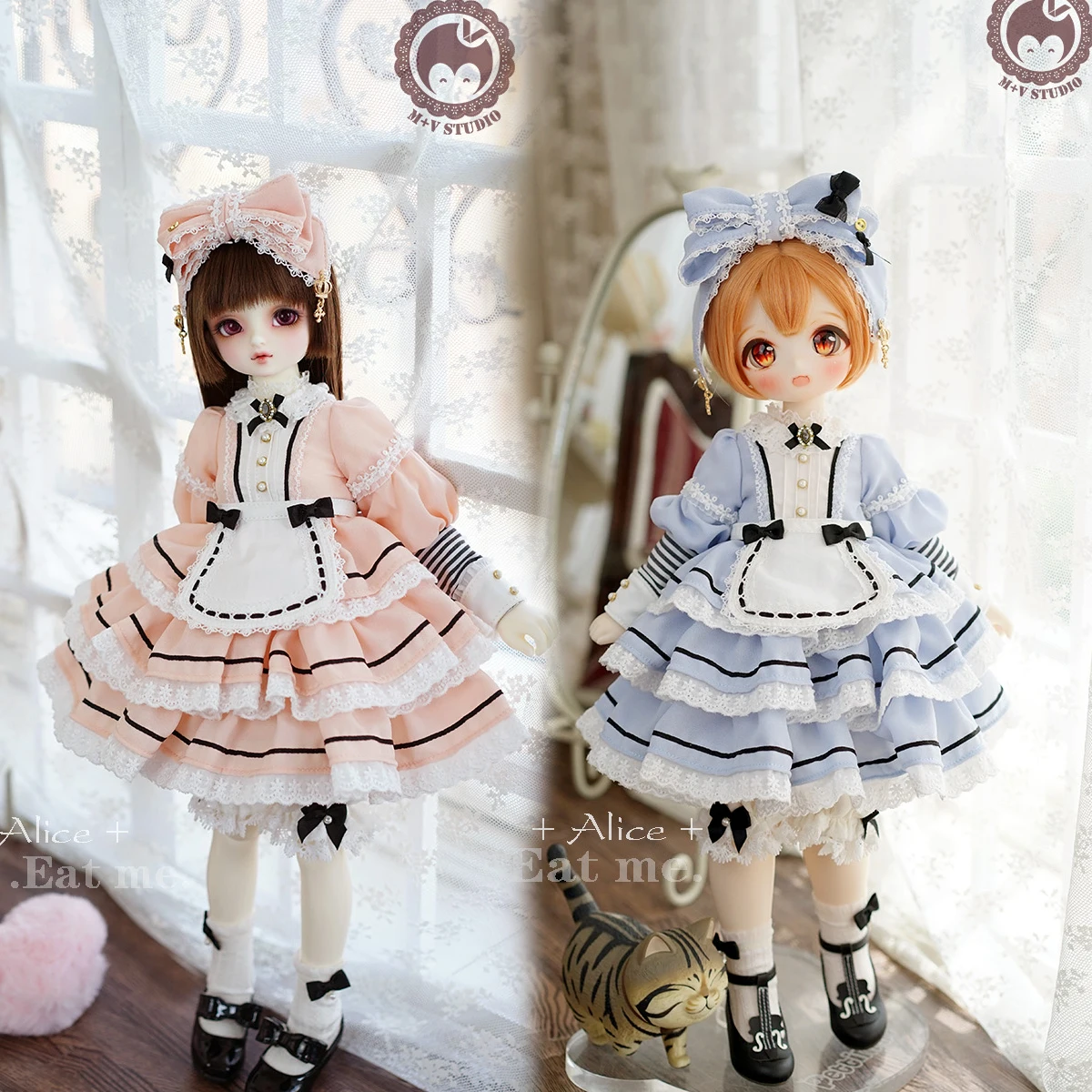 Одежда для куклы BJD, розовое/синее/хаки/зеленое милое платье 1/4 MDD MSD kumako, благородная ...