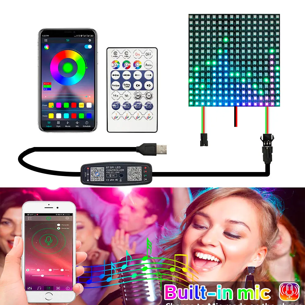 Гибкая светодиодная панель WS2812B RGB DC5V | AliExpress