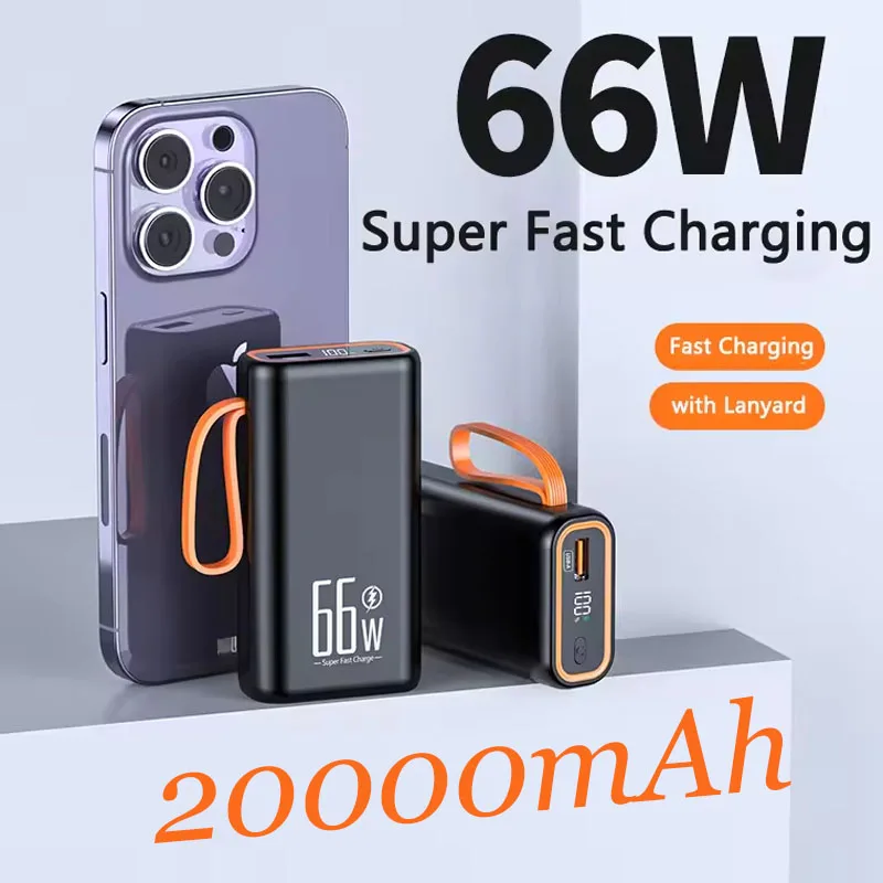 Mini Power Bank 20000mAh with 66W PD Fast Charging Powerbank Portable ...