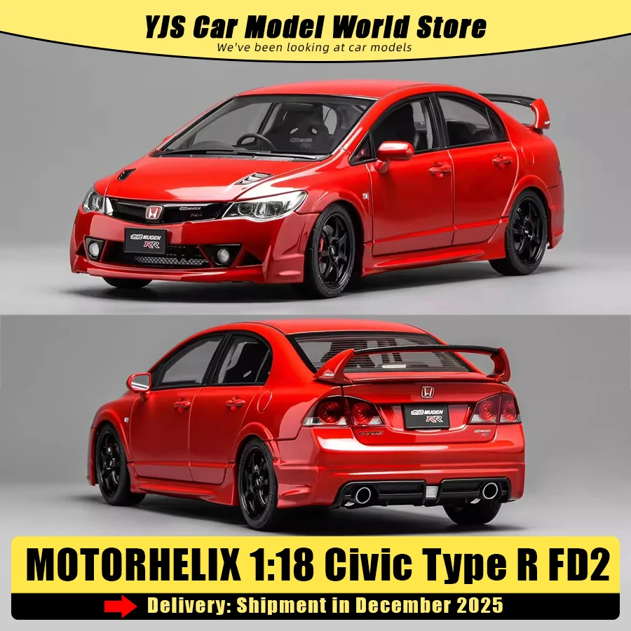 Модель автомобиля MOTORHELIX Civic Type R FD2 1:18 красный металл ...