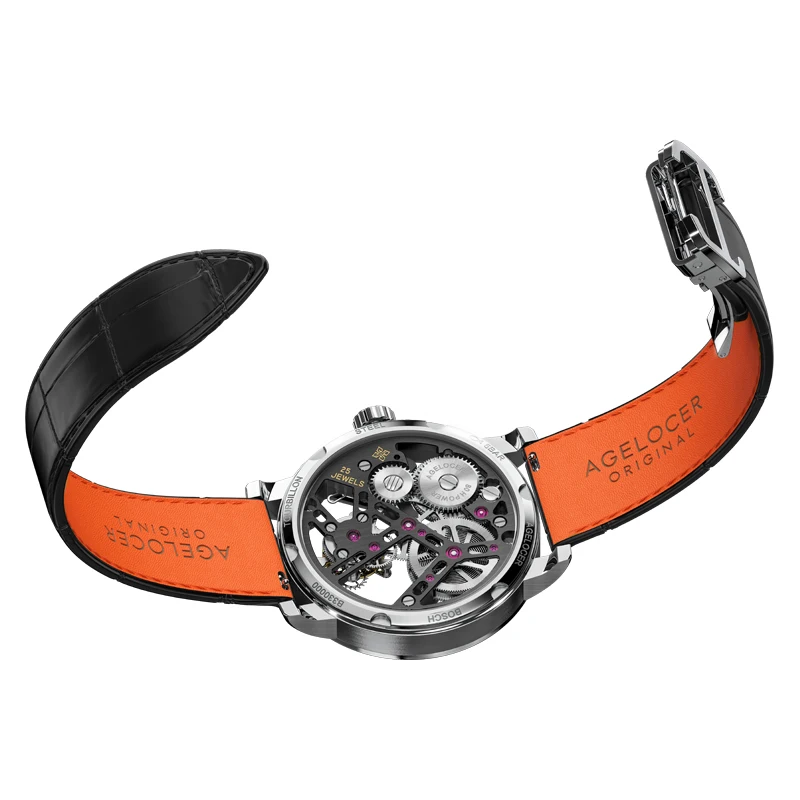 Agelocer Tourbillon Мужские серии ручные механические часы | АлиЭкспресс