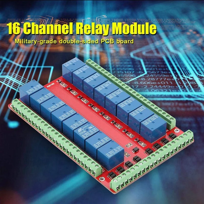 16 Channel Relay Module, 2-Way Isolated Type Optocoupler Relay Module ...