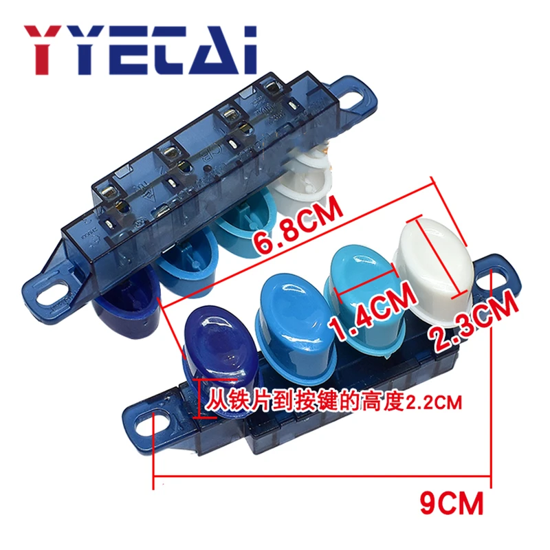 YYT 2 шт. овальный 4-кнопочный 3-ступенчатый переключатель-электрический вентилятор аксессуары ...