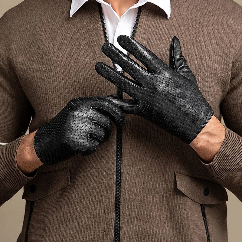 Men's Fashion Genuine Leather Gloves Thin/ Thick Plush Winter Warm ...