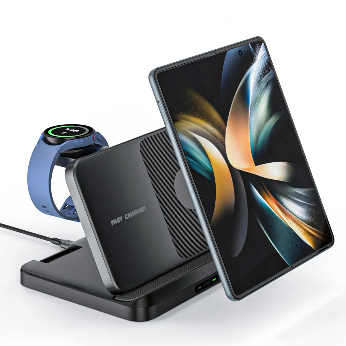 Беспроводное зарядное устройство 3 в 1 для Galaxy Z, складное зарядное ...