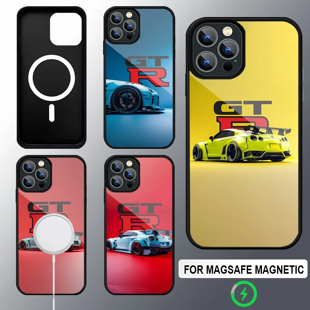 GTR R35 Car Phone Case Magsafe Wireless Charging Cases For IPhone 16 15 ...