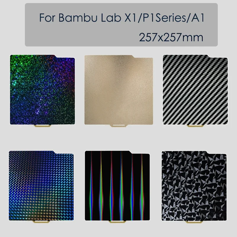 Для Bambu Lab Build Plate x1 X1C Голографическая Pey Sheet Pet Pei Texture 257x257 Peo Bambulab ...