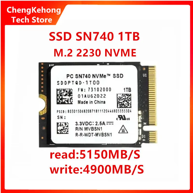 Для Western Digital WD SSD SN740 2 ТБ 1 ТБ 512G 256G M.2 2230 2242 Gen4 ...