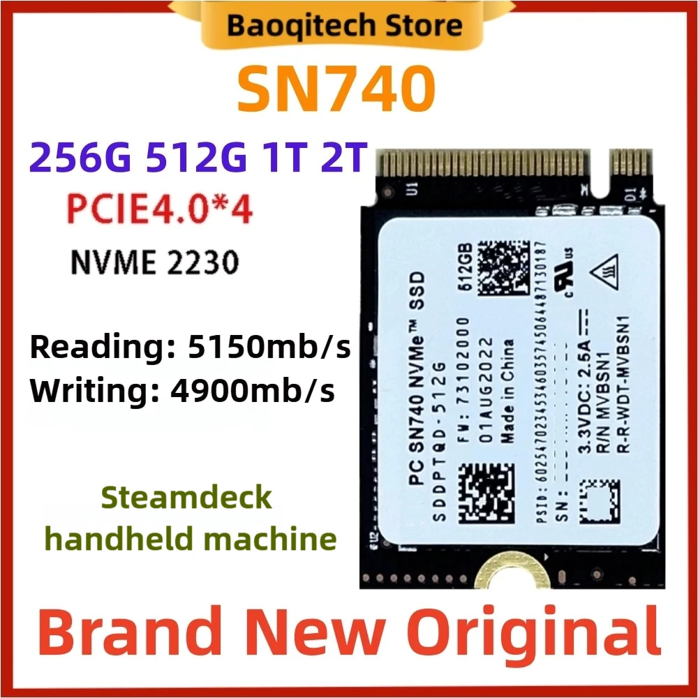 SN740 2 ТБ 1 ТБ 512 ГБ 2256 ГБ SSD M.2 2230 Gen4 PCIe 4.0 X4 NVMe ...