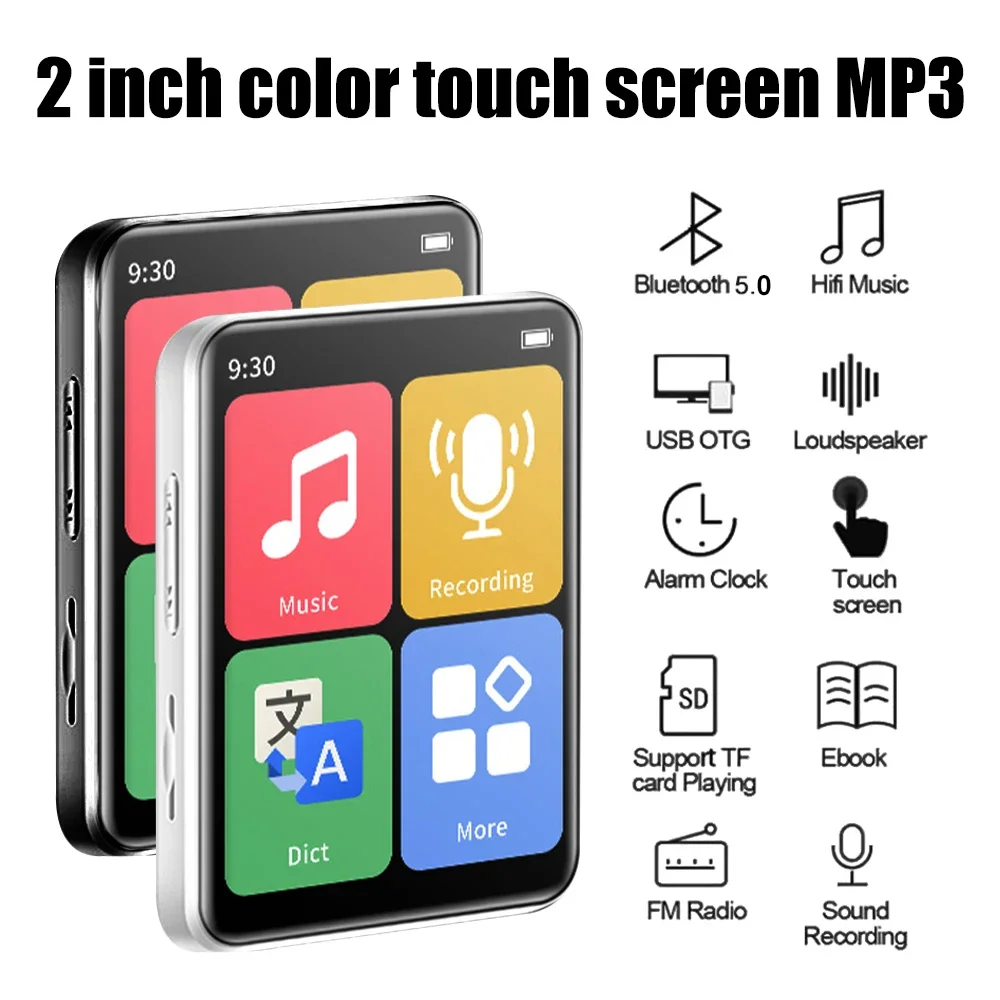 MP3-плеер Bluetooth 5,0 с полноразмерным сенсорным экраном | AliExpress