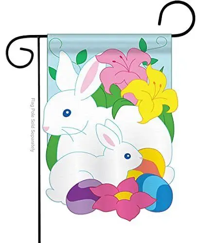 Bunny Spring Easter Double Sided Garden Flag Pole Not Included | AliExpress
