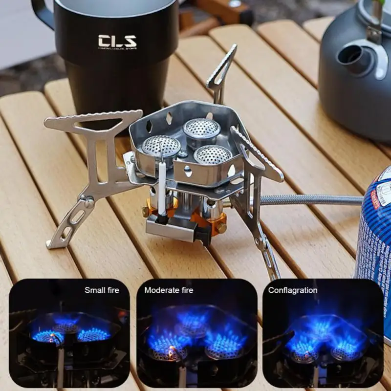 1Pcs Camping Gas Stove 5800w 3 Head Gas Burner Tourist Strong Fire ...