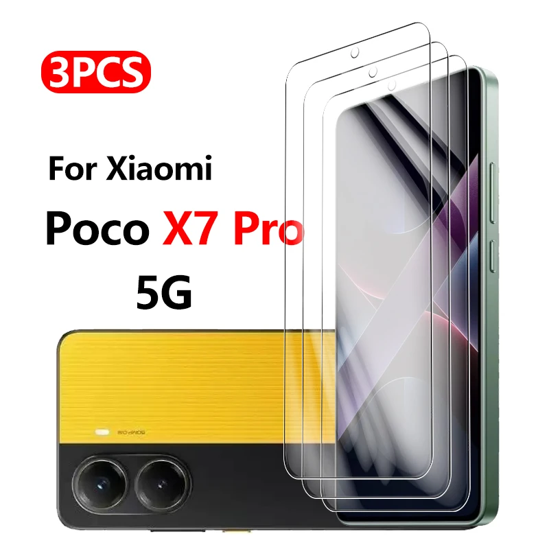 3 шт. закаленное стекло для Xiaomi Poco X7 Pro Защитная крышка для ...