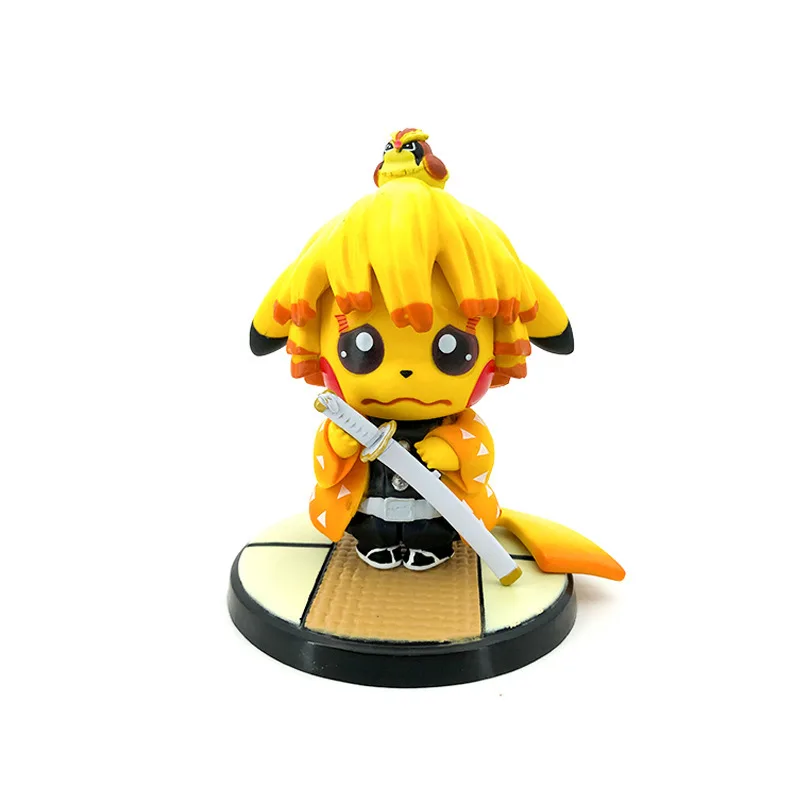 Pokemon Demon Slayer Anime Action Figure Kawaii Pop It Pikachu Cosplay ...