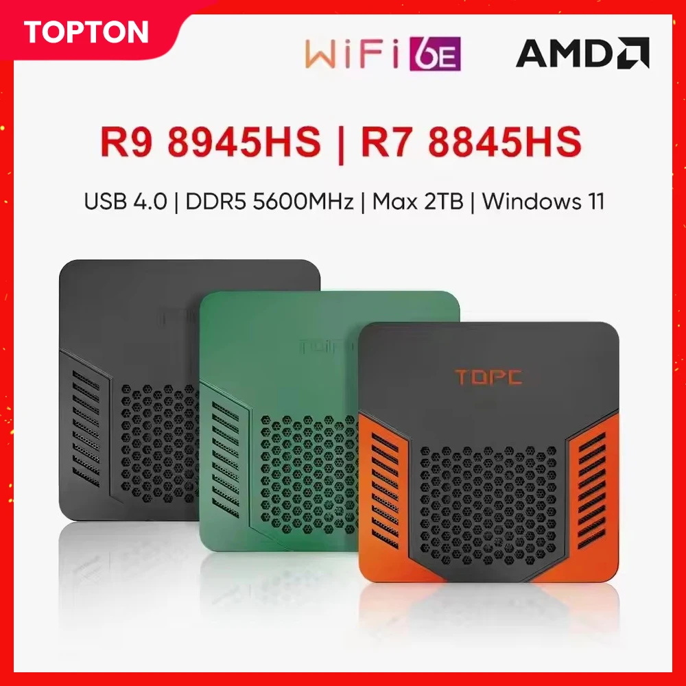 Topton TOPC AMD Mini PC Ryzen 9 8945HS R7 8845HS Игровой настольный ...