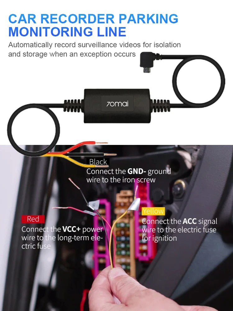 70mai Hardwire Kit Installation And Connection To The Fuse, 54% OFF