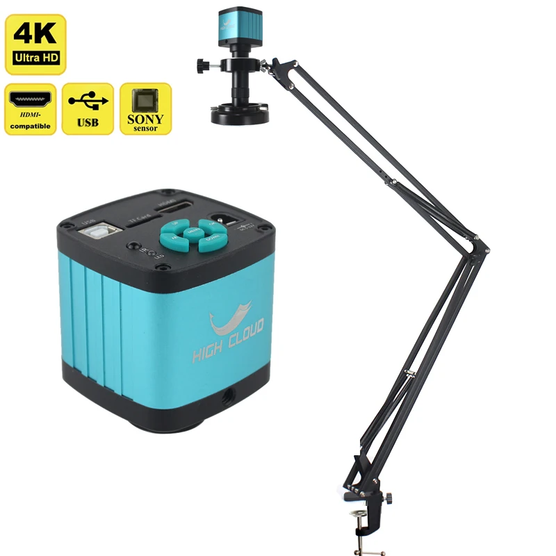 48MP 4K 1080P HDMI USB Industrial Video Microscope Camera 1X-130X Zoom C