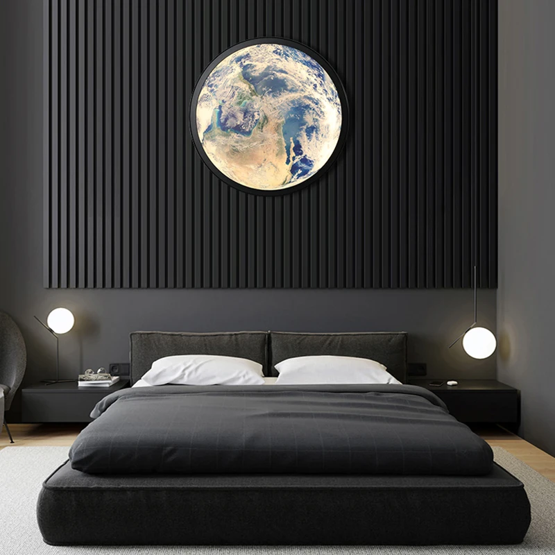 Mural lamp Earth lamp Moon LED Lights wall Decor lighting Living Room Bedroom Aisle wall lamps Corridor Decorative painting lamp AliExpress