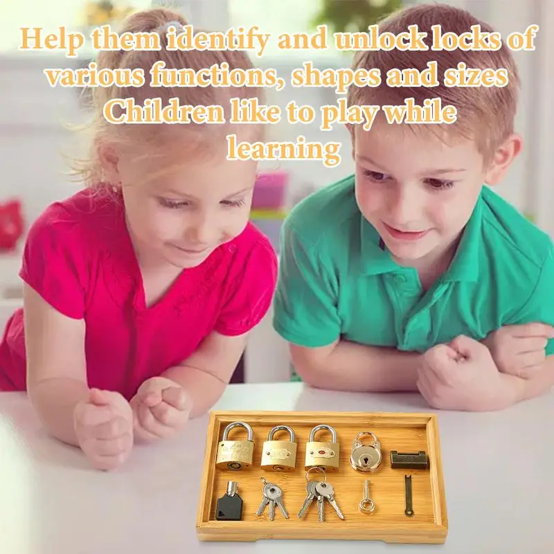 Montessori Lock And Key Toy Set Learning Locks With Keys For Children ...
