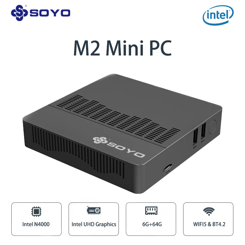 Мини-ПК SOYO M2 Intel Celeron N4000 6ГБ/64ГБ | AliExpress