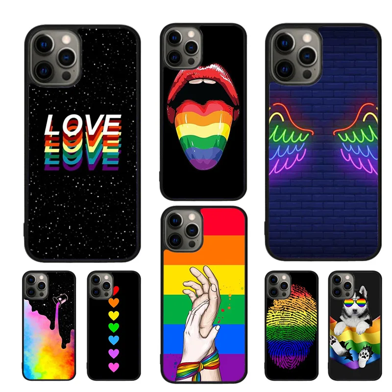 Rainbow Gay LGBT Finger Mobile Phone Cases Cover For iPhone 16 15 14 12 ...