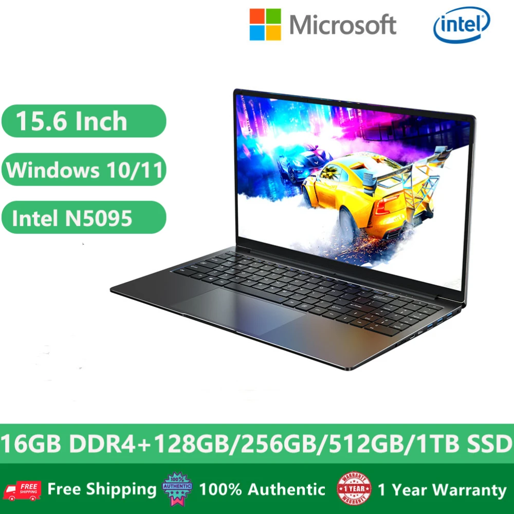 Игровой офисный ноутбук с Windows 10, 2022 дюйма, Intel Celeron N5095 ...