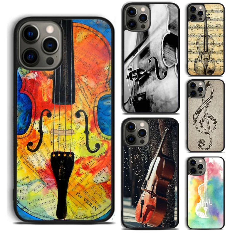 Musical Notes Violin Classical phone Case For iPhone 16 15 14 Plus X XR ...