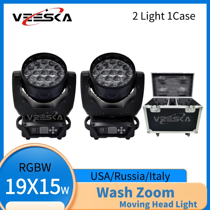 Beam Wash 19x15W RGBW Zoom Освещение с подвижной головкой для дискотеки ...