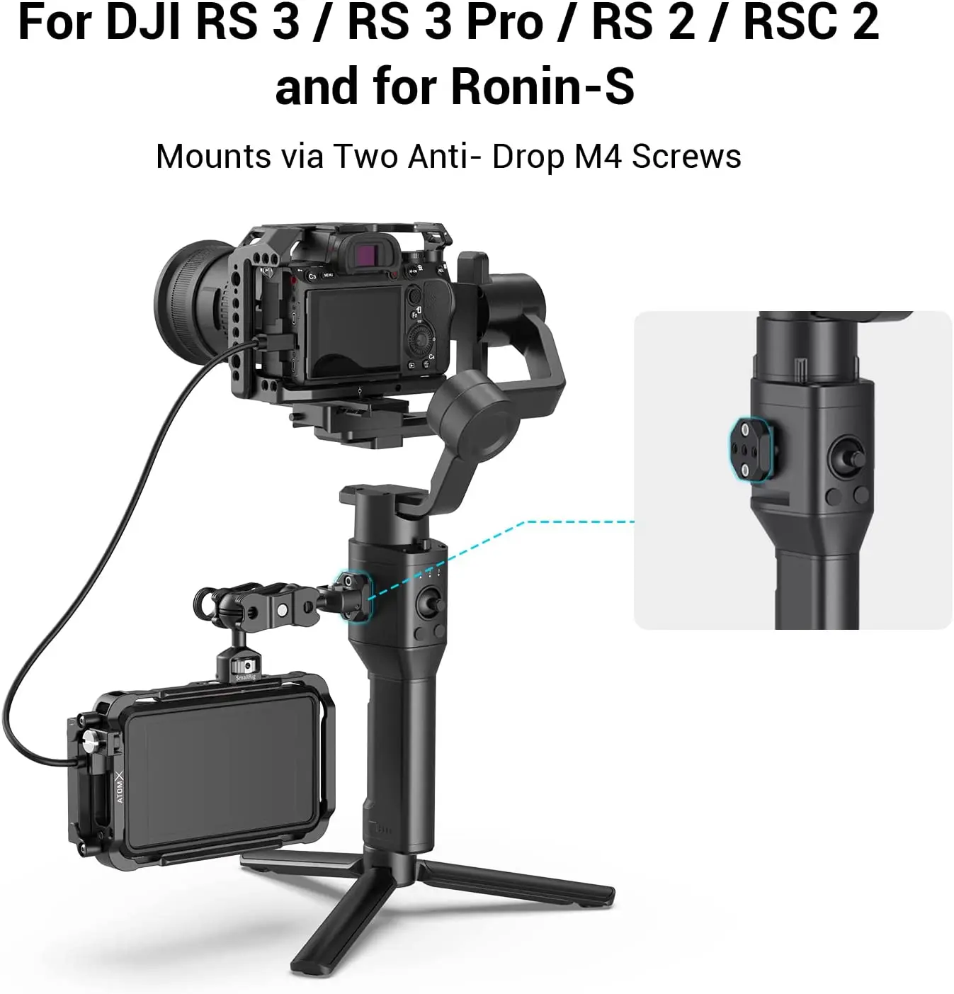 SmallRig Mounting Plate for DJI RS3/RS3 Pro/Ronin-S and Ronin-SC Quick ...