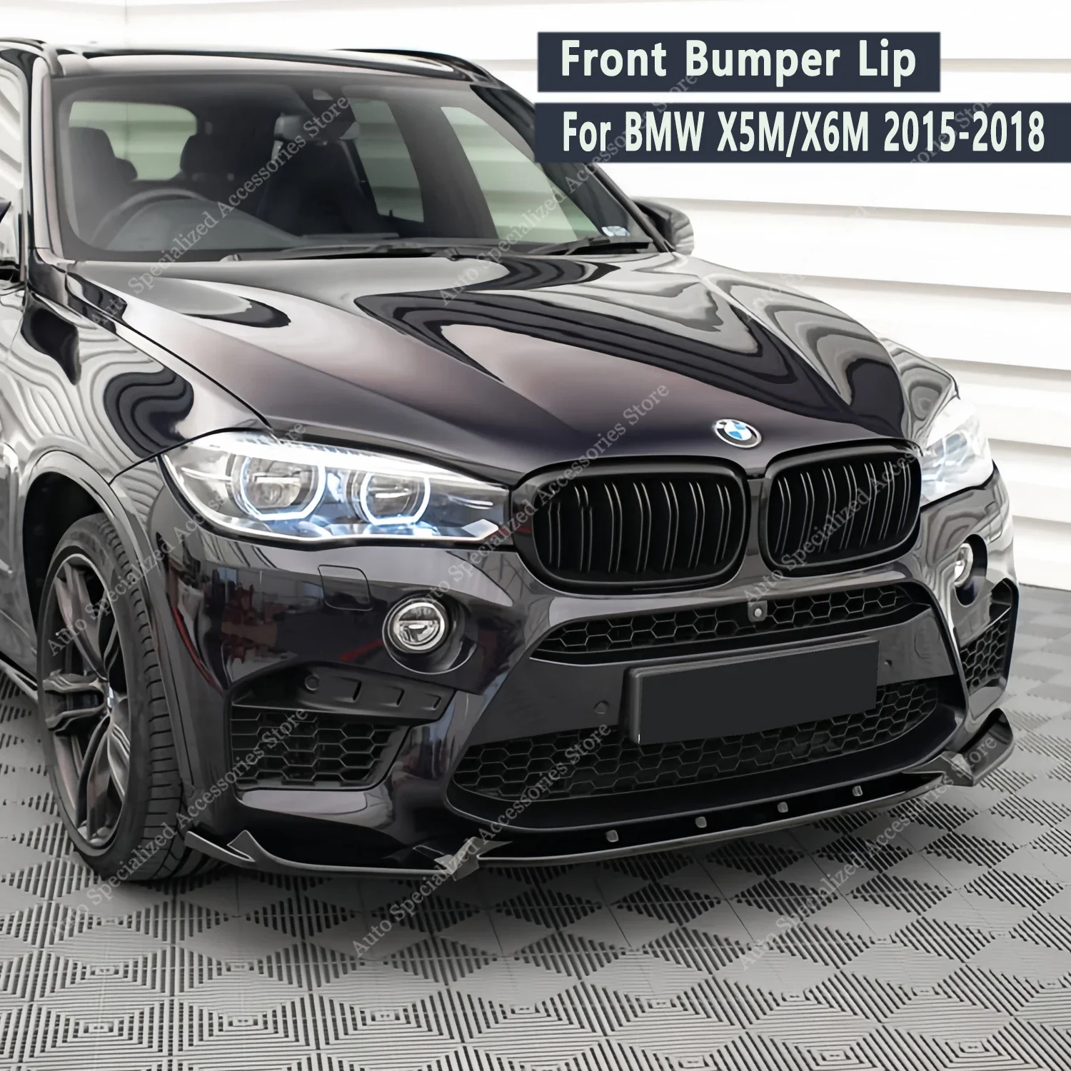 Для BMW X5M F85 X6M F86 Глянцевый черный передний бампер, сплиттер, спойлер для губ, ретро ...