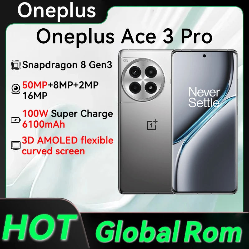 2024 OnePlus ACE 3 Pro Global ROM Snapdragon 8 Gen 3 Основная камера Sony 50 МП Аккумулятор 6100 ...