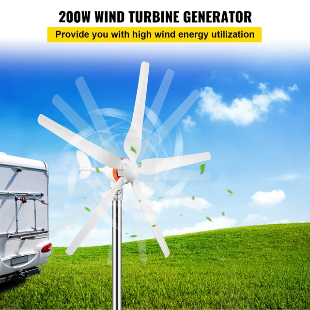 VEVOR Wind Turbine Generator 300W 400W 500W With MPPT/Charge Controller ...