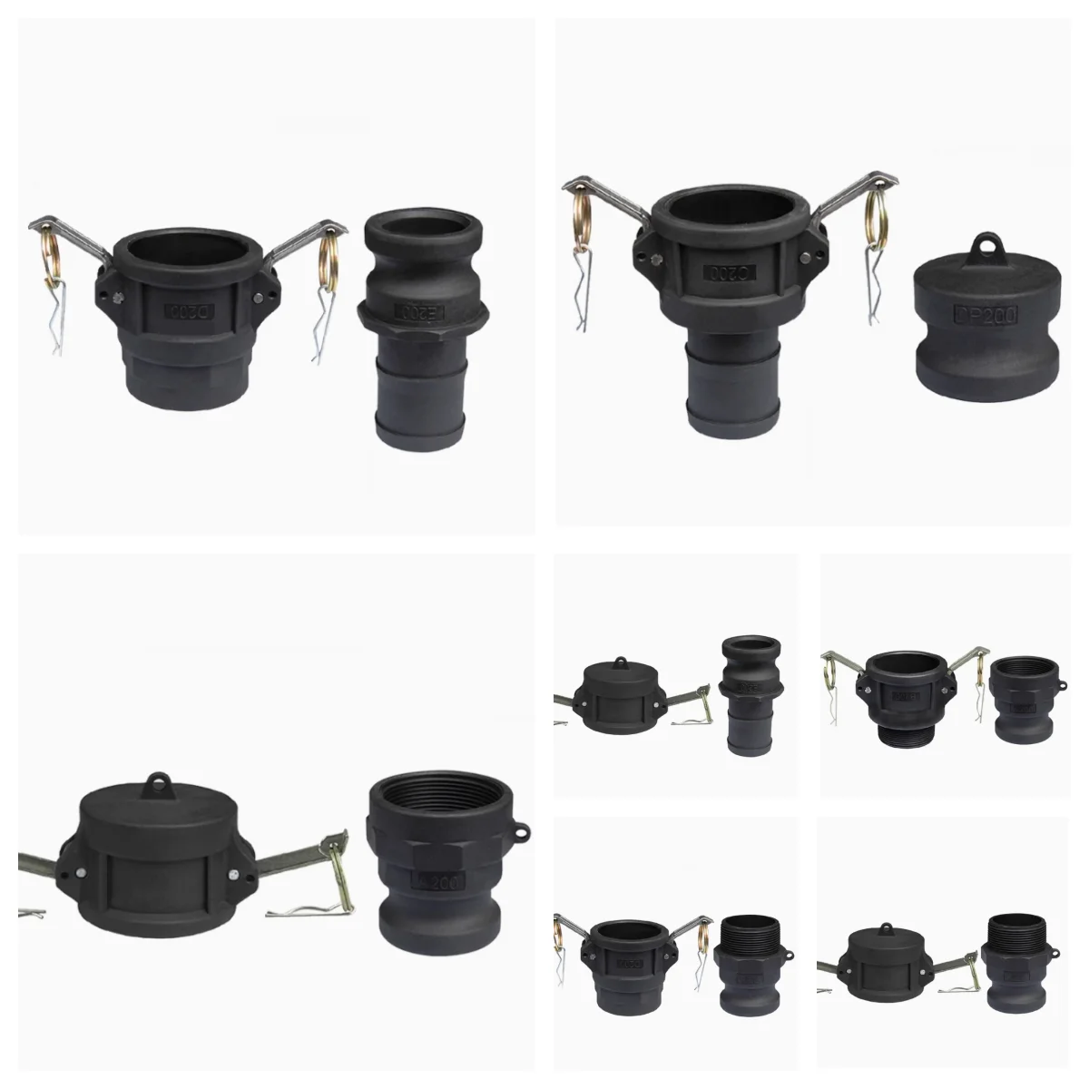 DN15 To DN50 PP Camlock Coupling Plastic Fitting Adapter MPT FPT Barb ...