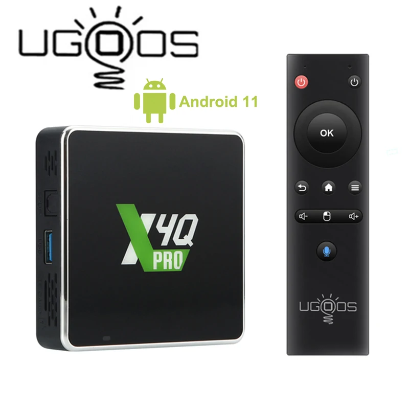 Ugoos X4Q Pro X4Q Plus X4Q Cube S905X4 четырехъядерный ТВ-бокс ARM G31 MP2 Android 11 2,4G 5G ...