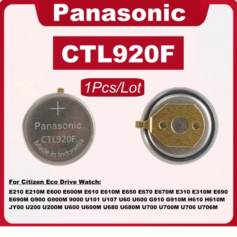 Конденсатор перезаряжаемой батареи Panasonic CTL920F для часов Citizen ...