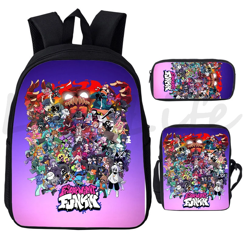 Hot Games Friday Night Funkin Backpack 3 Pcs/Set Girls Boy School Bags ...