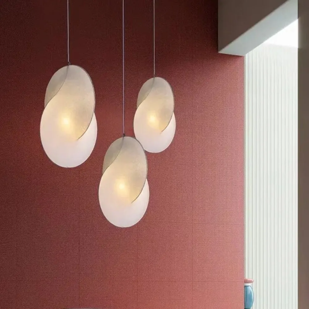 Современный подвесной светильник JOYINLED из железа и шелка, белый ...