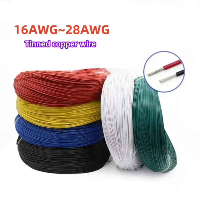 Электронный провод ПВХ луженый медный провод 300 В для проводки бытовой техники 16AWG-28AWG ...