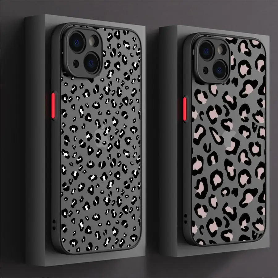 Leopard Print Phone Case for Apple iPhone 7 8 Plus 13 Mini 12 XS Max ...