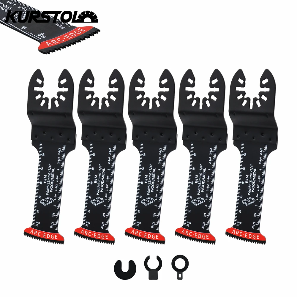 KURSTOL 5pcs Oscillating Saw Blades Set BIM Teeth Blades Cut For ...