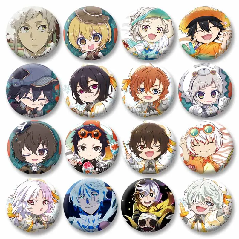 Anime Chracter Button Pins Osamu Dazai Ryunosuke Akutagawa Nakahara ...