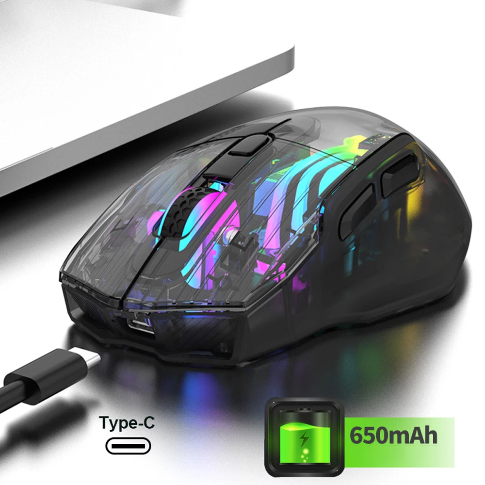 Новинка BM530 Беспроводная Bluetooth прозрачная мышь Женская RGB ...