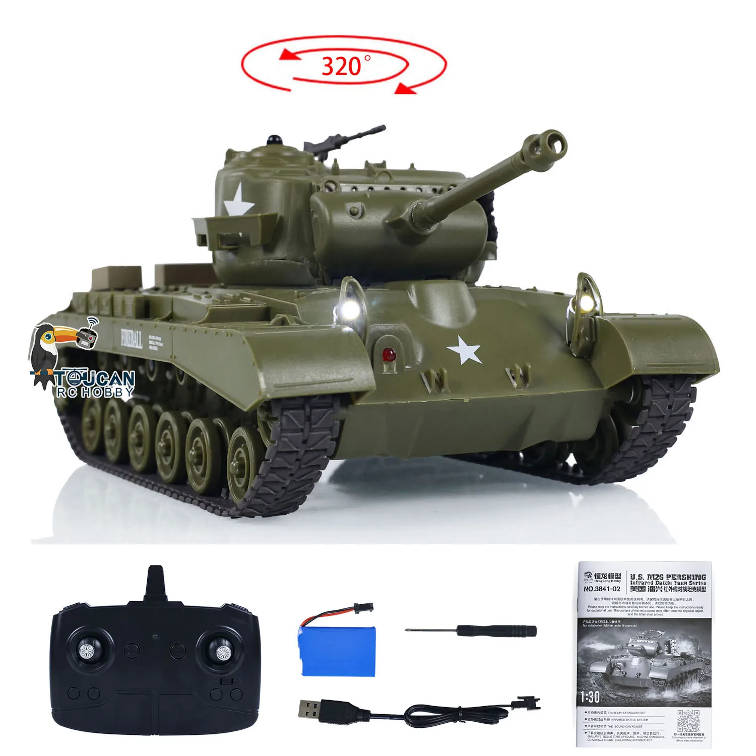 Радиоуправляемый танк Heng Long Pershing M26 1/30 | AliExpress
