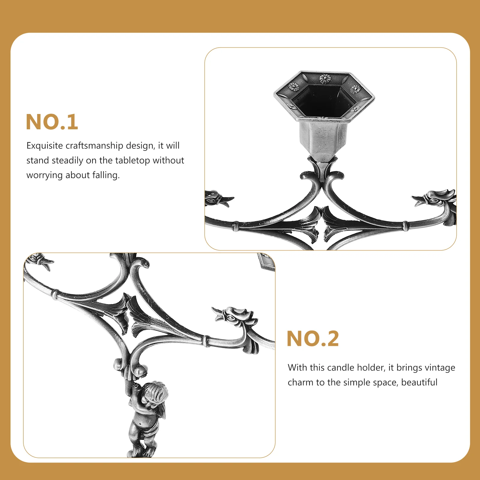Zinc Alloy Holder Vintage Candlestick Holy Religious Holder - buy at ...