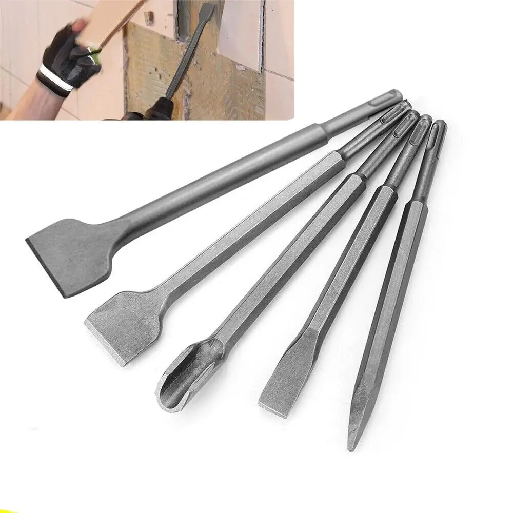 Electric Hammer Set Point Brick Wall Drilling Gouge Flat Shank Tile ...