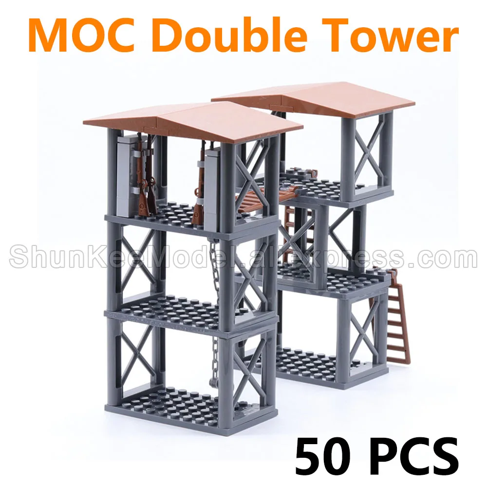 MOC Sentry Tower WWII Military Base Watchtower Bunker Fortress Battle ...
